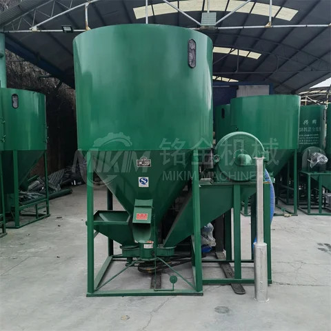 Buy Chicken Cattle Pig Farm Tmr Vertical Animal Feed Mixer And Crusher 1 Ton 1.5ton Grinding ...