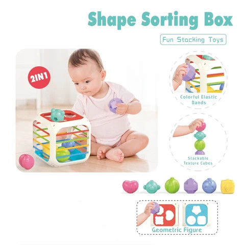 Buy Colorful Stacking Infant Learning Educational Baby Montessori Toys ...