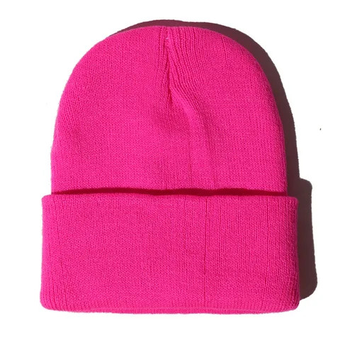 Buy Custom Embroidered Logo Winter Fluorescent Color Knit Beanies ...