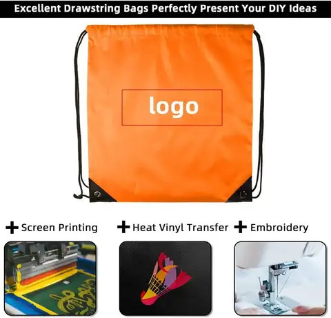 Buy Custom Logo Bags Polyester Draw String Sports Backpack Promotional ...