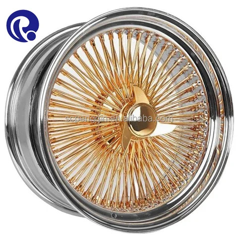 Buy Customized 26 24 28 Gold Spoke Wire Wheels Luxury Forged Alloy Car ...