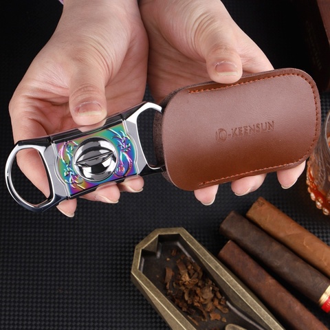 Buy Dual Blade Cigar Cutter Portable Cigar Scissor Tobacco Tool Sharp ...