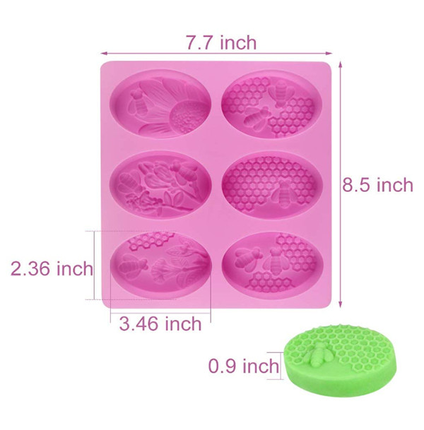 Buy Easy Release Honey Bee Oval Silicone Soap Mold Custom Logo Handmade ...