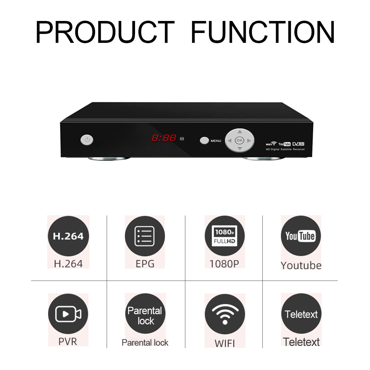 Buy Free To Air Decoder Receptor Digital Tv Digital H.265 Dvb-s2x ...