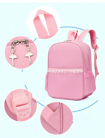 Buy Girl Backpack For Dance Girl Dancing Lace Embroidery Pink Ballet ...