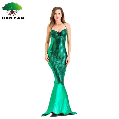 Buy Halloween Costume Adult Mermaid Sequin Princess Costume Stage Show ...