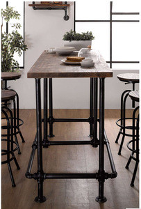 Buy Industrial Metal Pipe Frame Unique Style Stand Up Wood Bar Dining ...