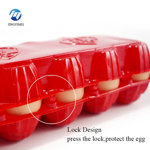 Buy Low Cost Red Plastic Egg Storage Box 10 Holes Egg Plastic Cartons ...