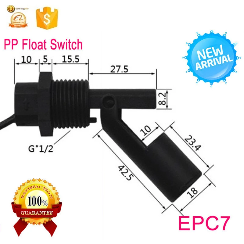 Buy Mini Pp Side Mount Magnetic Float Level Switch G*1/2 Epc7 from ...