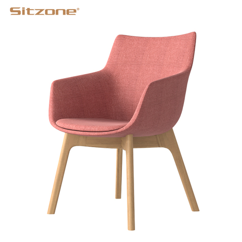 Buy Modern New Designer Fabric Cover Leisure Arm Dining Chair With ...