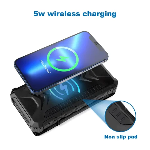 Buy New Solar Mobile Charging Bank 20000mah Wireless Charging Foldable ...