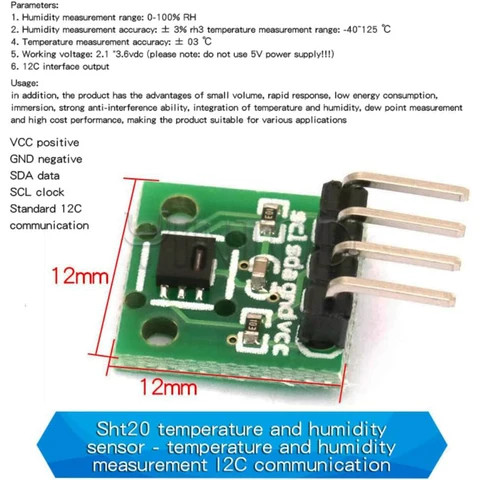 Buy Sht20 Temperature Humidity Sensor Module I2c Iic Digital ...