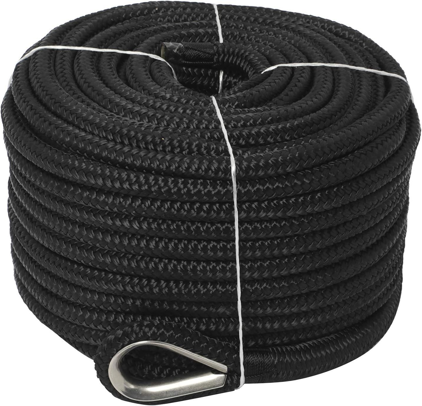 Buy 1/2" X 150' Double Braid Nylon Anchor Line With Stainless Steel ...