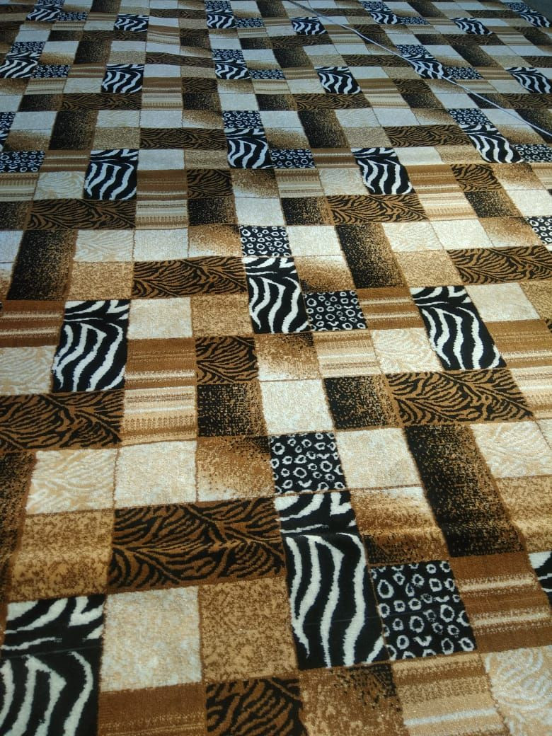 Buy Machine-made Carpet – Animal Print & Geometric Patch Pattern from ...