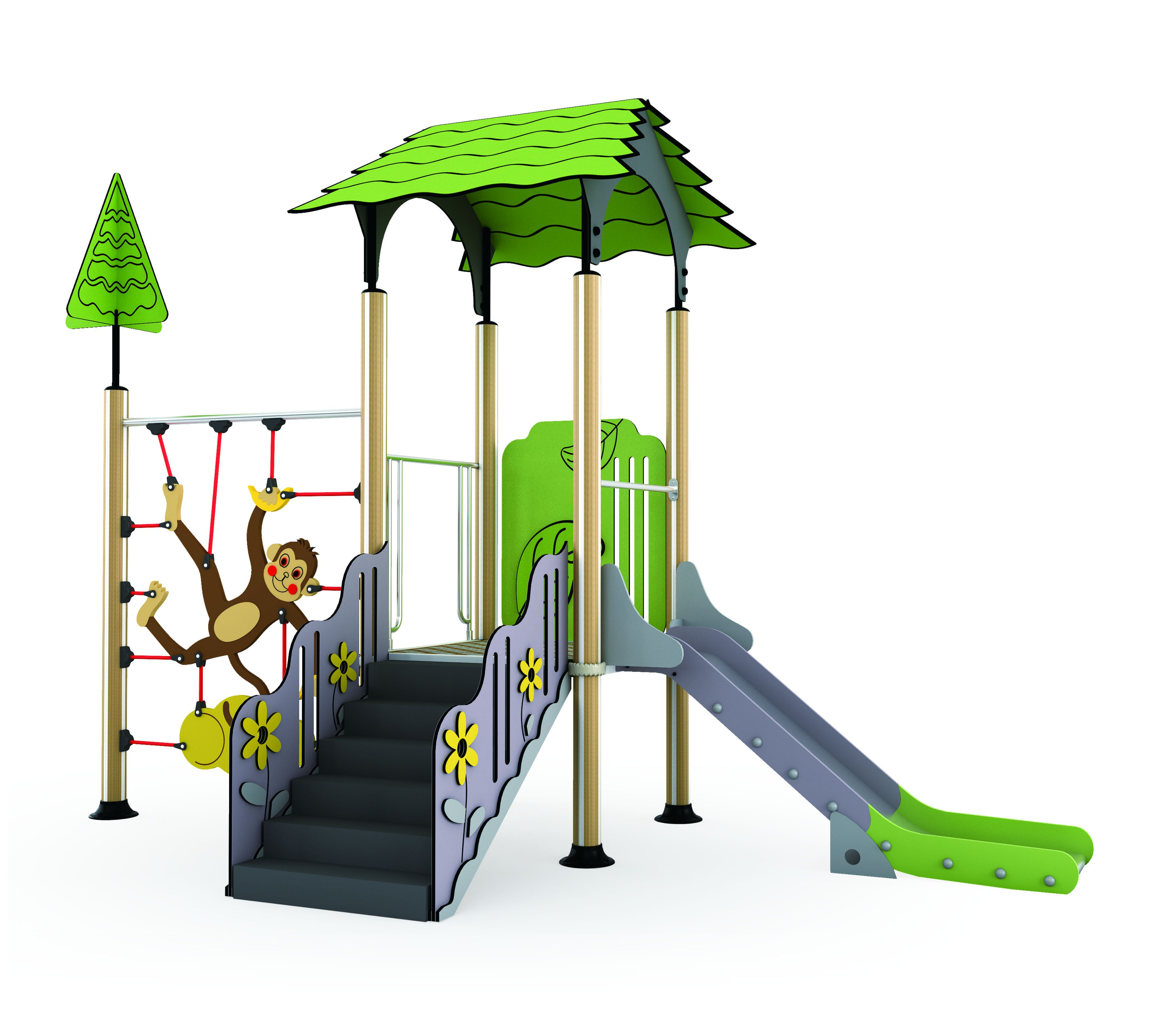 Buy Jungle Theme Landscape Play Structure For Kids To Play And Learn In ...