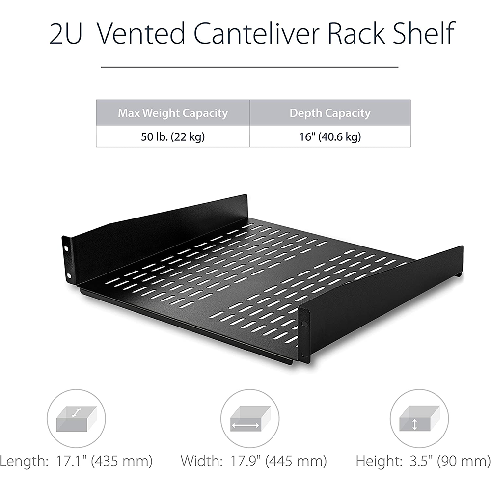 Buy 2u Server Rack Shelf - Universal Vented Cantilever Tray For 19 ...