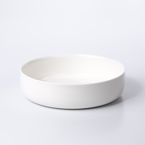 Buy 6.3 Inch Ceramic Shallow Round White Plant Pots Decorative Potted ...