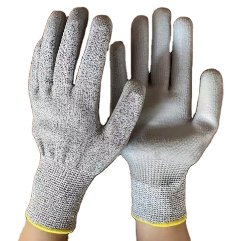 Buy Anti Cut Mechanic Work Hand Safety Protection Pu Palm Coating Cut ...