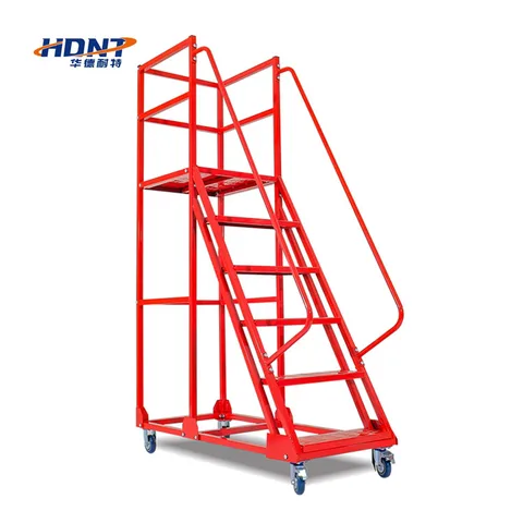 Buy Customizable Large Rolling Warehouse Step Ladder Movable Rolling ...