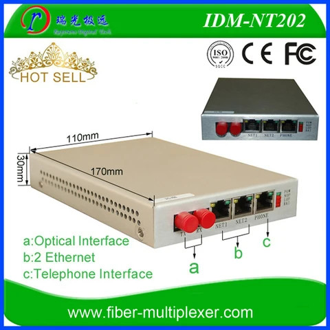 Buy Dc-5v 2-channel Phone Fiber Optic Transceivers 2x10/100m Ethernet ...