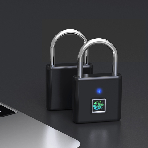 Buy Elecpopular Black Silver Type-c Rechargeable Fingerprint Lock Smart ...