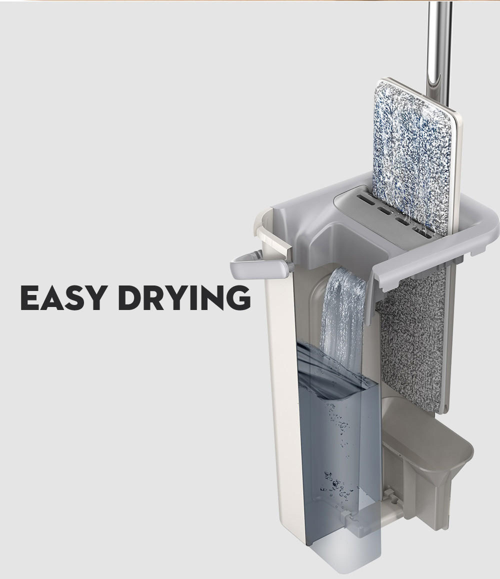 Buy Free Hand Washing Flat Mop With Bucket Lazy 360 Rotating Magic Mop ...