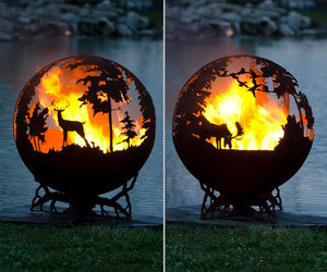 Buy Garden Outdoor Metal Sphere World Map Globe Fire Pits from Yuncheng ...