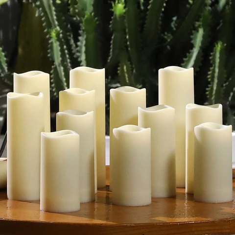 Buy Holiday Decorations Flameless Led Candles Real Wax Flickering Led ...