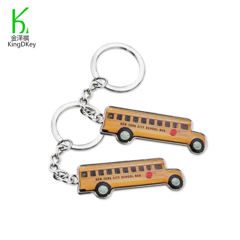 Buy Keychain Enamel Metal School Bus Keychain Small Usa Keyring Gift ...