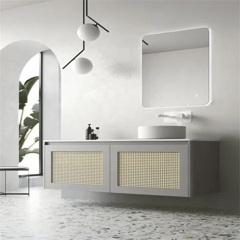 Buy Minimalism Floating Bathroom Vanity Custom Matte Lacquer Modern ...