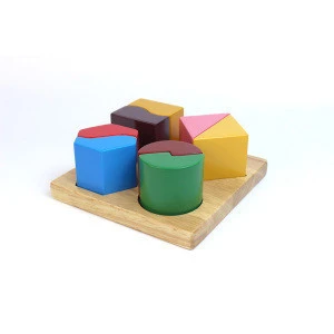 Buy Montessori Educational Toys Wooden Kids Faction Tiles Educational ...