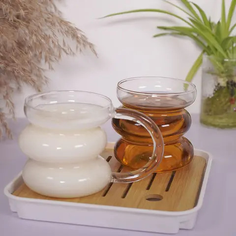 Buy New Design Single Wall Glass Cup With Handle Caterpillar Single ...