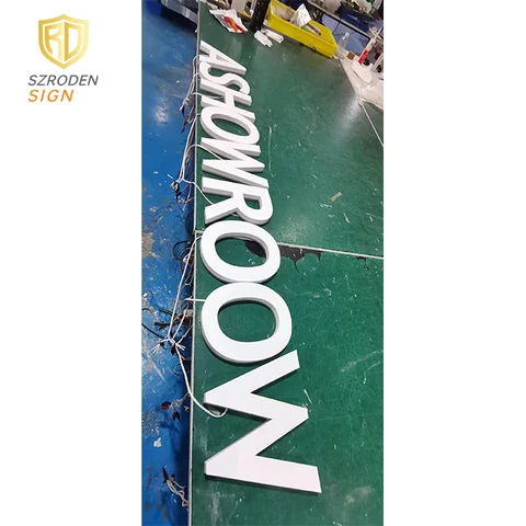 Buy Outdoor Stainless Steel Store Name Sign Board 3d Lighted Logo ...