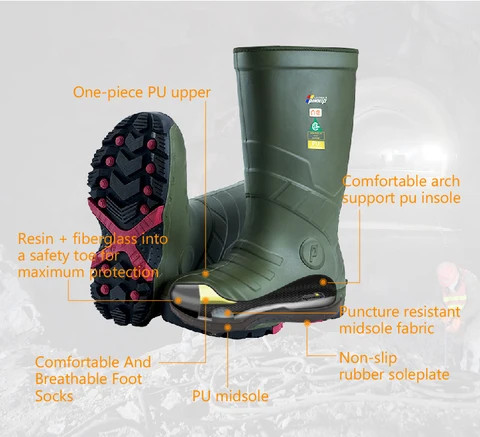 Buy Pinnip Chemical Plant Safety Boots Acid Resistant Protective Shoes ...