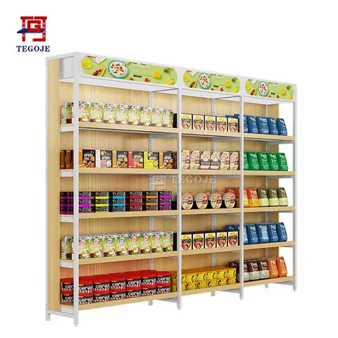 Buy Steel And Wood Shelving Double-sided Display Cabinet Floor ...