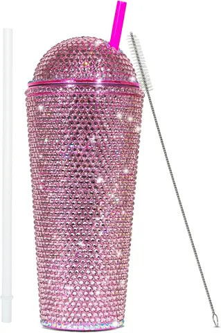 Buy Studded Rhinestone Tumbler Glitter Water Botter Dome Lid Tumbler ...