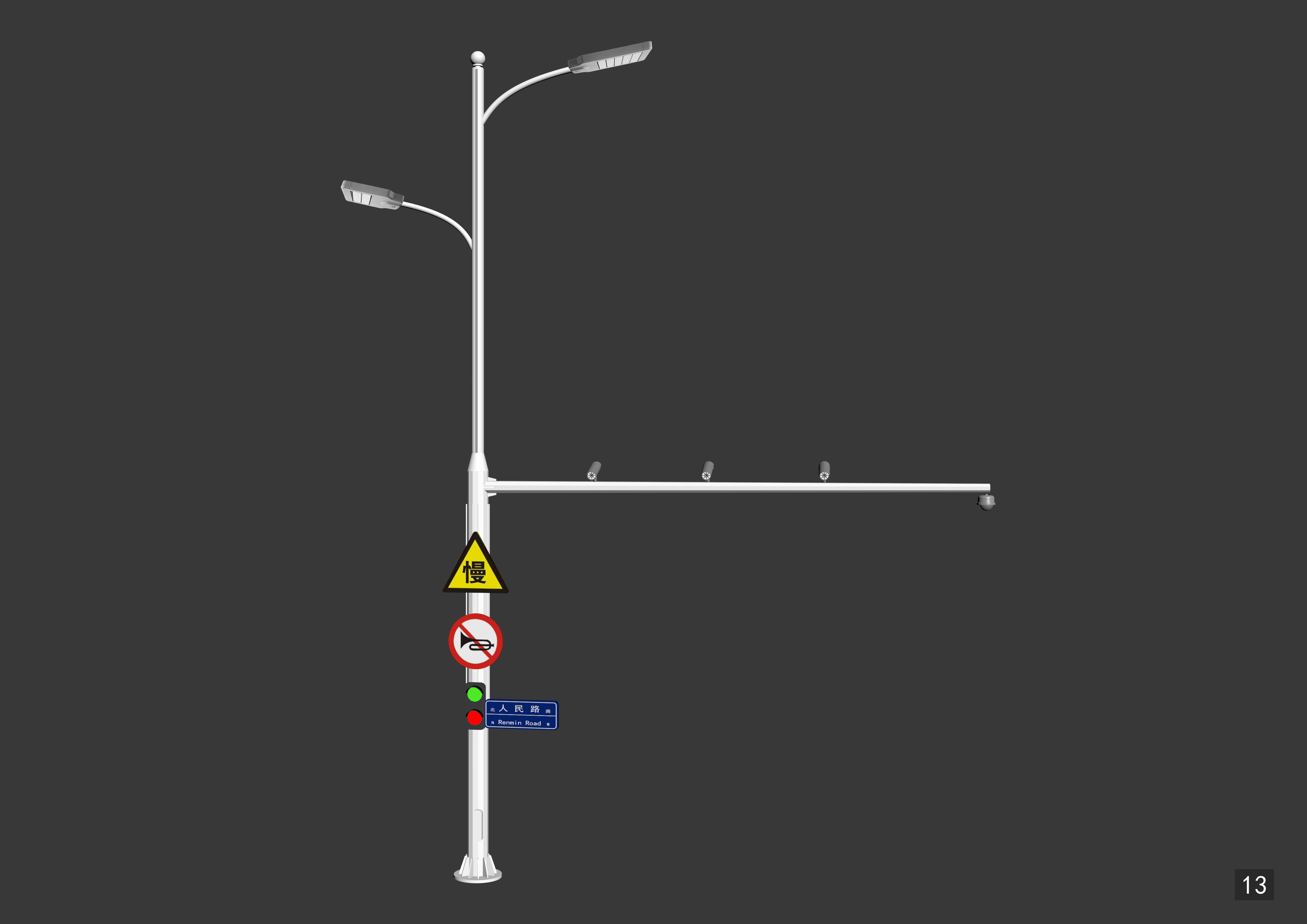 Buy Top Quality Street Light Pole Lamp Post Multifunctional Street Sign ...