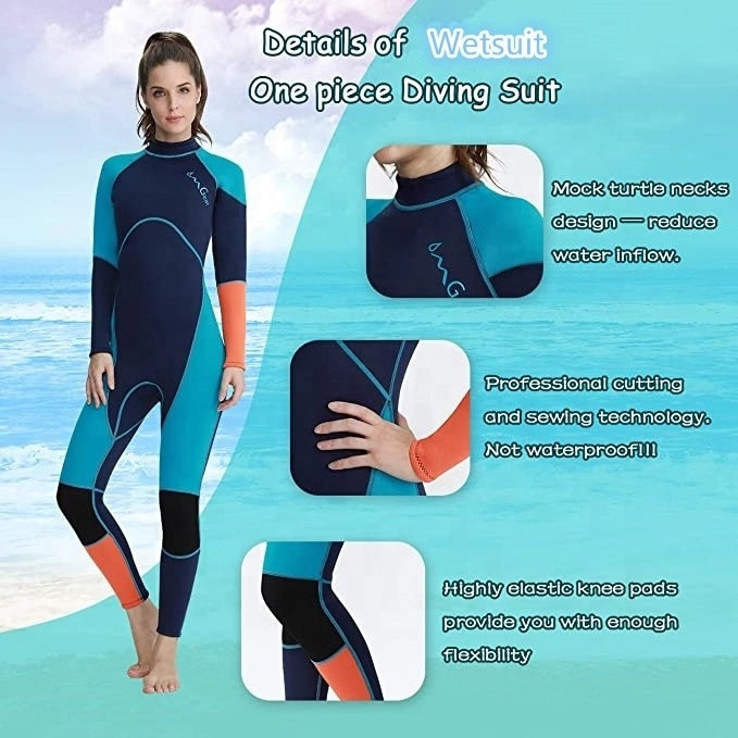 Buy Women 3 Mm Neoprene Wetsuit High Elasticity Colorful Stitching Surf ...