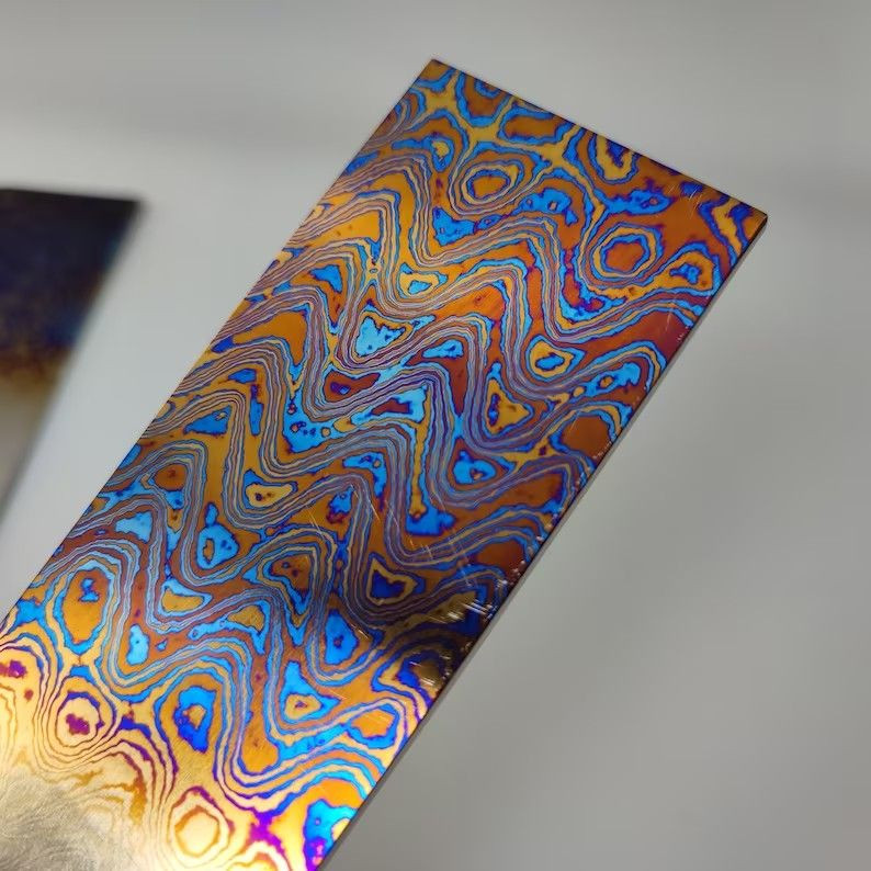 Buy Titanium Damascus For Edc And Knives Flat Plate 2mm-10mm Thickness ...