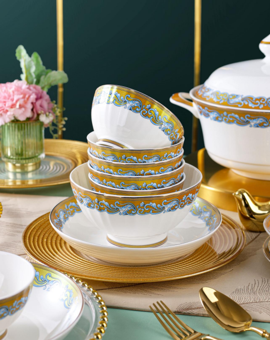 Buy Gold Dinner Set from Shanxi RZ Best Ceramic Co.,LTD, China ...