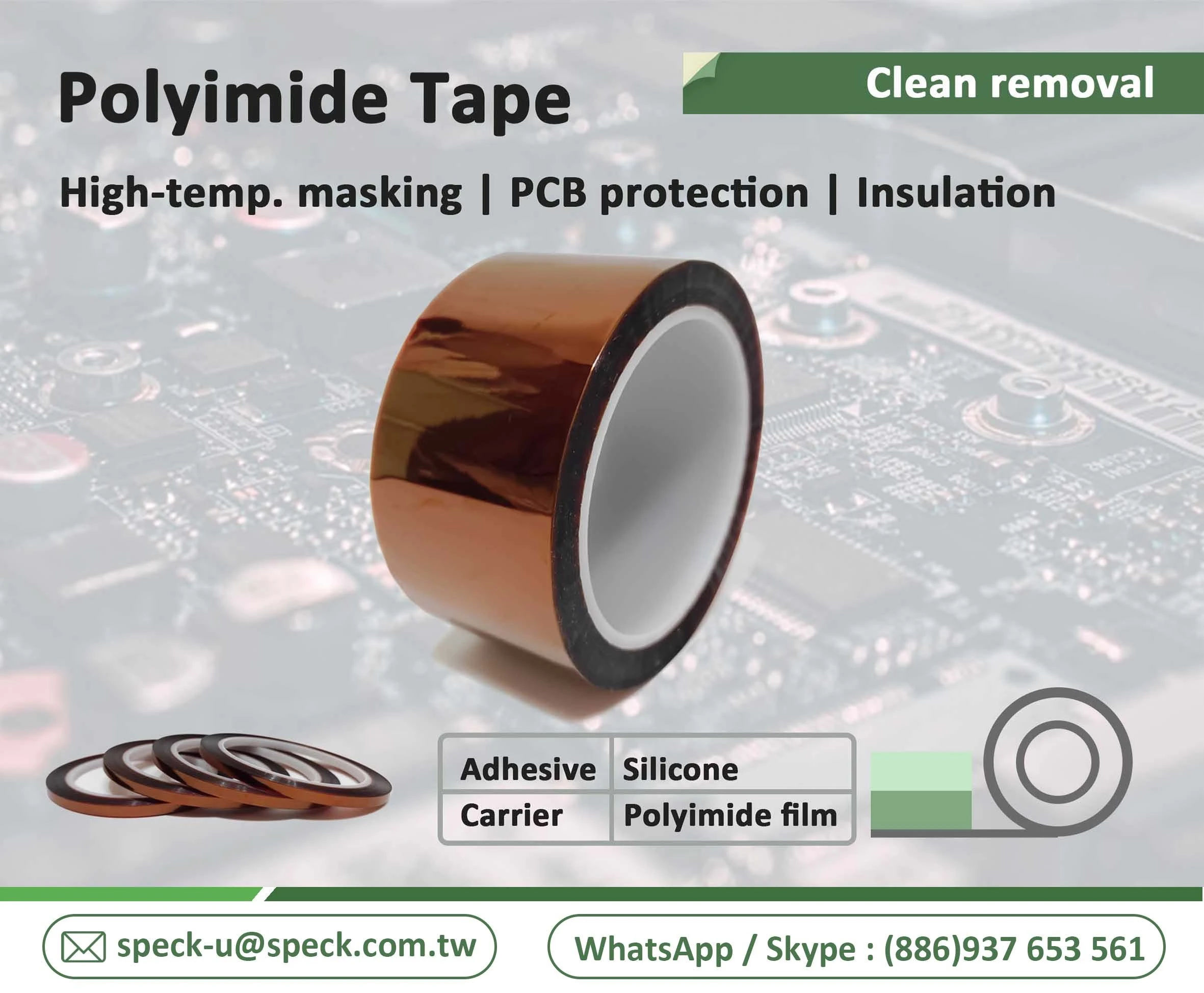 Buy Polyimide Tape Pcb Kapton Tape High Temperature Pcb Masking Tape ...