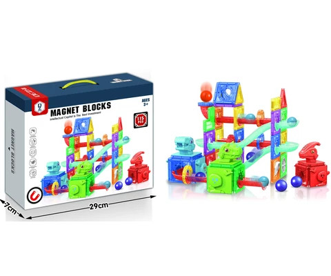 Buy 115pcs Magnetic Blocks Dinosaur Park Colorful Magnetic Tiles With ...