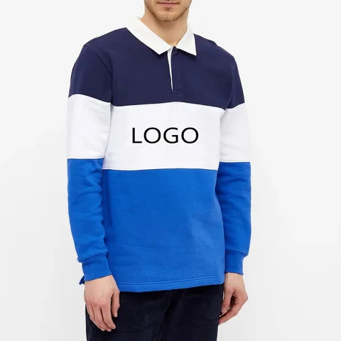 Buy Autumn High Quality Mens Color Block Polo Shirt Custom Printed Made ...