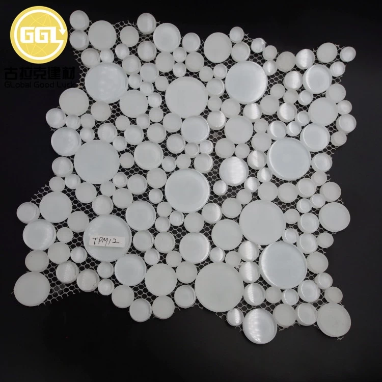Buy Beautiful Random Bubble Glass Mosaic Crystal White Mosaic Swimming ...