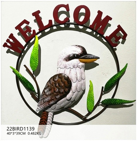 Buy Better Colorful Metal Rooster Welcome Sign Wall Hanging Iron ...