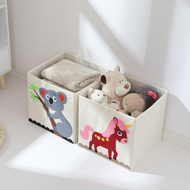 Buy Cube Folding Storage Box Cute Cartoon Animal Storage Basket Cloth ...