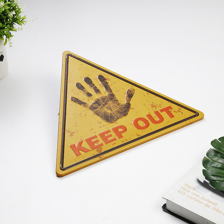 Buy Customized Metal Decorative Wall Art Triangle Reminder Plaque from ...