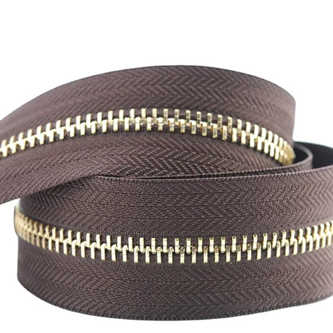 Buy Exporters Close End Zip Roll Clothing Chain Brass Zippers Golden ...