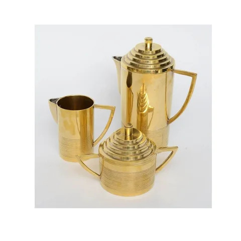 Buy Golden Plated Decorative Tea Pot Set Coffee Cattle Metal Sugar And ...