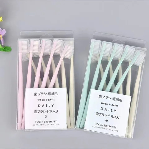 Buy Japanese Macaron Toothbrush 10 Sets Of Household Soft Toothbrush ...